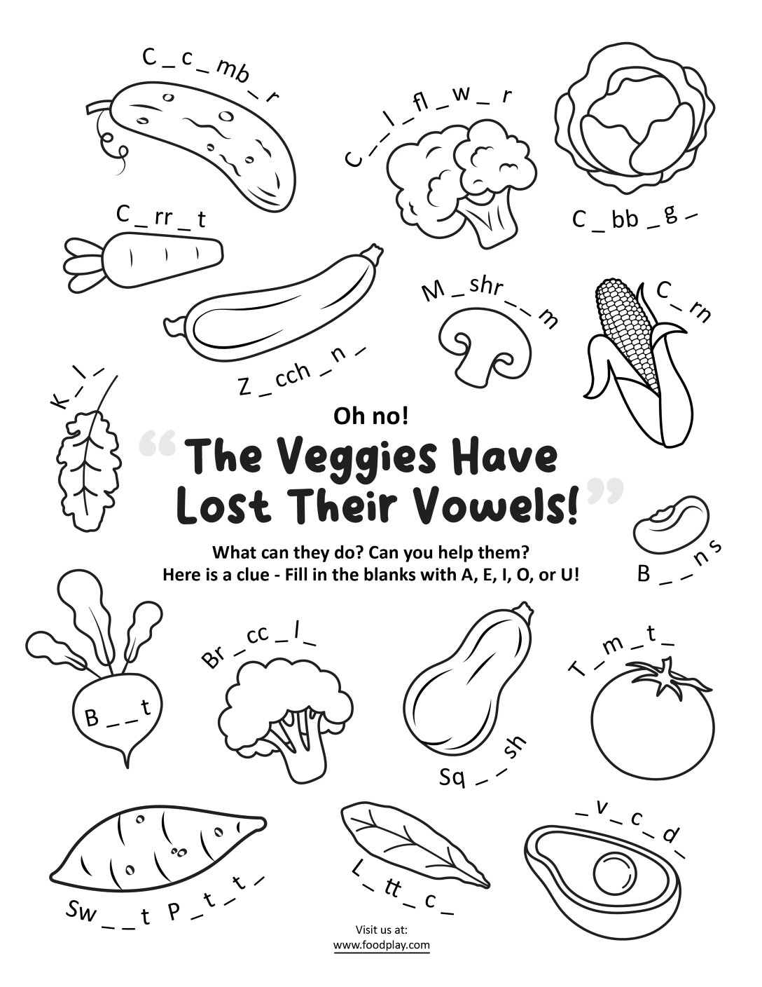 Foodplay Productions | Veggies Got Talent! A Coloring Activity Cookbook